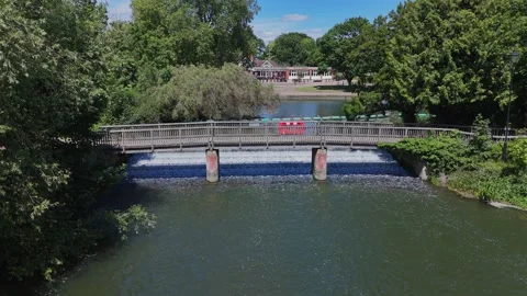 Broad Crest Weir River System Aerial Vie... | Stock Video | Pond5