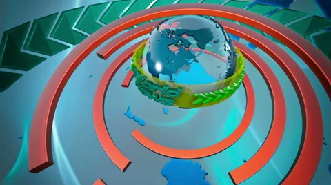 Broadcast earth globe animation | Stock Video | Pond5