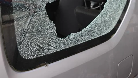 Broken Car Side Window | Stock Video | Pond5