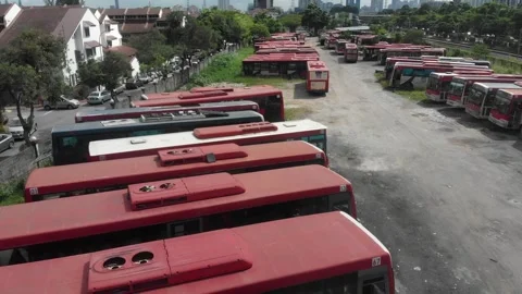 Broken, Destroyed, Abandoned buses at Ku... | Stock Video | Pond5