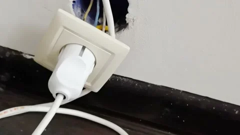 Broken electronic. Crash power plug. Hom... | Stock Video | Pond5