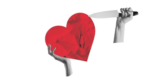 Broken Hearts With Knife
