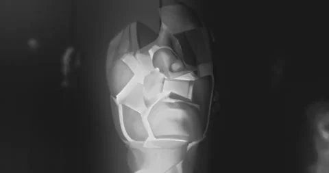 Broken human face in black and white ani... | Stock Video | Pond5