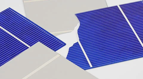 Broken solar panel cell parts rotating b... | Stock Video | Pond5
