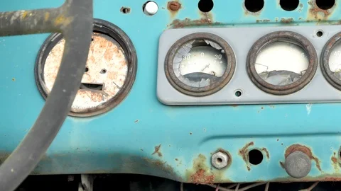 The broken speedometer on the dashboard ... | Stock Video | Pond5