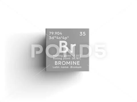 Bromine. Bromum. Halogens. Chemical Element of Mendeleev's Periodic ...