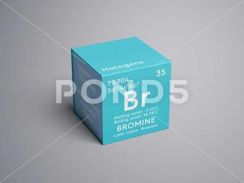 Bromine. Bromum. Halogens. Chemical Element of Mendeleev's Periodic ...