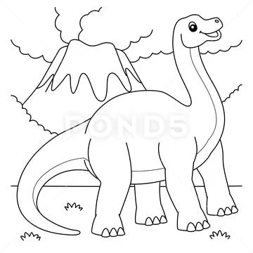 Brontosaurus Coloring Page for Kids: Royalty Free #171142066