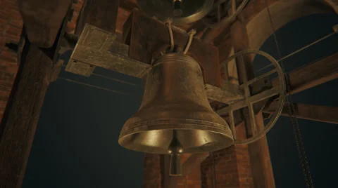 Bronze Old Bell Ringing. Medieval Church... | Stock Video | Pond5