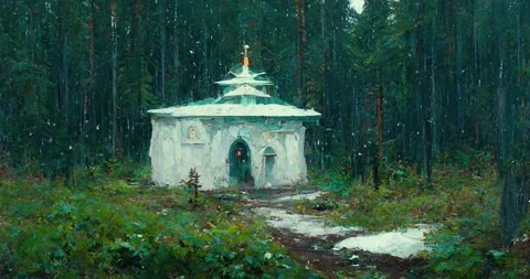 Brooding temple in the middle of the sno... | Stock Video | Pond5