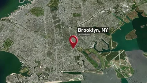 Brooklyn City Map Zoom (NY, USA) from Sp... | Stock Video | Pond5