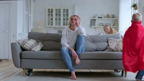 Brother and sister are playing catch-up ... | Stock Video | Pond5