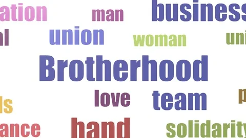 Brotherhood Word Cloud Animated On White... | Stock Video | Pond5