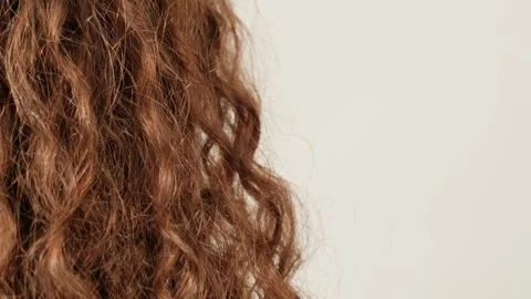 Brown brunette curly wavy hair texture c... | Stock Video | Pond5