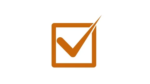Brown color flat simple check mark box a... | Stock Video | Pond5