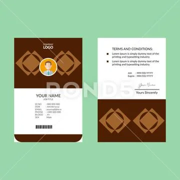 Brown Elegant ID Card Design Template Illustration #130483872