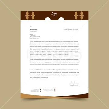 Brown Letterhead Pad Template Design: Graphic #130228145
