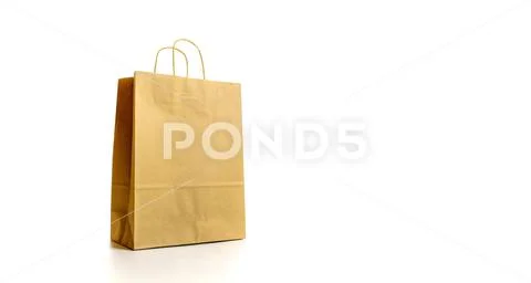 Brown paper bag texture. Kraft recycle package with empty blank space ...