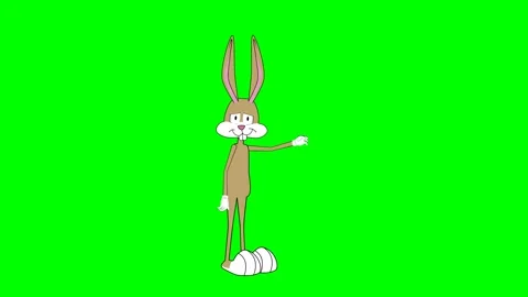 Brown rabbit waves goodbye ears, green s... | Stock Video | Pond5