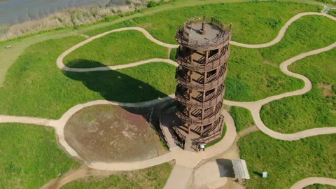 Brown Wooden Tower, a symbol of the park... | Stock Video | Pond5