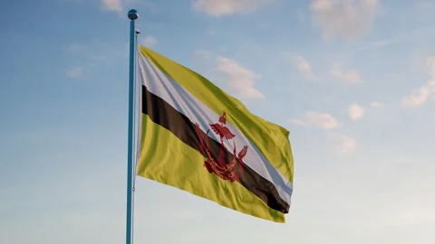 Brunei Bandar Seri Begawan Flag Cinemati... | Stock Video | Pond5
