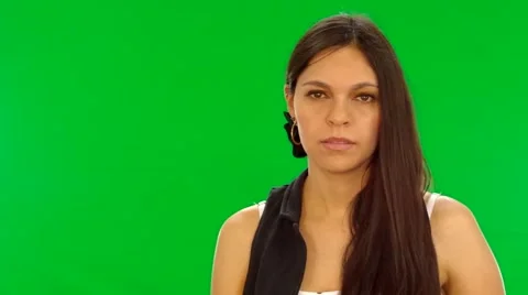 Brunette model acting out scared reactio... | Stock Video | Pond5
