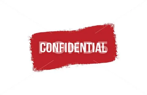 Brush style Confidential red banner design on white background ...