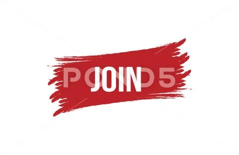 Brush style Join red banner design on white background.: Royalty Free ...