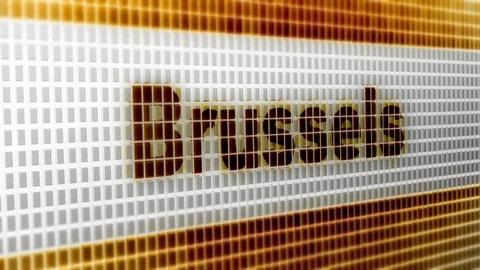 "Brussels" on the Screen. 4K Resolution.... | Stock Video | Pond5