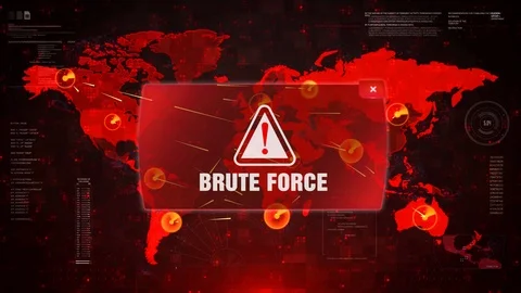 Brute Force Alert Warning Attack on Scre... | Stock Video | Pond5