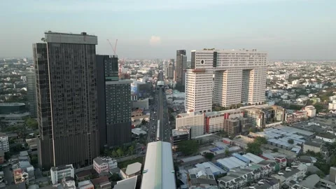BTS Skytrain and high-rise buildings in ... | Stock Video | Pond5
