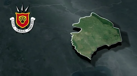 Bubanza with Coat Of Arms Animation Map | Stock Video | Pond5