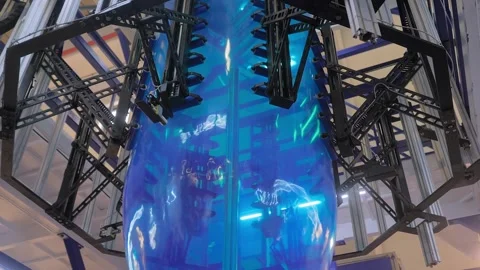 Bubble cage of blown plastic film extrus... | Stock Video | Pond5