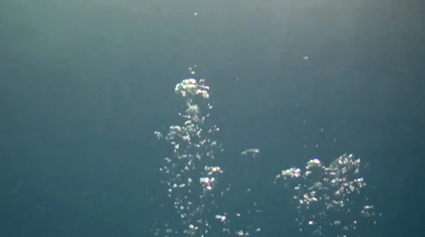 bubble rising from sea of bottom | Stock Video | Pond5