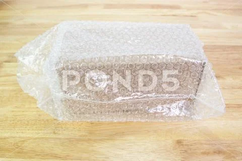 Bubbles covering the box by bubble wrap for protection product cracked ...