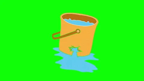bucket leaked hand drawn green screen. f... | Stock Video | Pond5