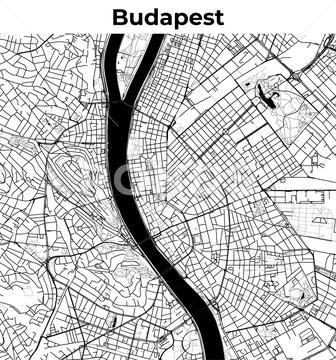 Budapest City Map, Cartography Map, Street Layout Map: Royalty Free ...