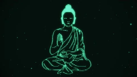 Buddha Retro Ascii Art Style 8bit Termin... | Stock Video | Pond5