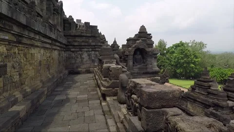 Buddha Statue, Bas Reliefs, Stupas, Boro... | Stock Video | Pond5