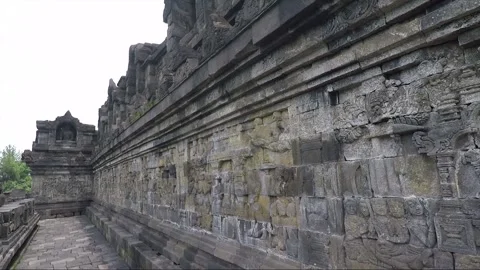Buddha Statue, Bas Reliefs, Wall of Boro... | Stock Video | Pond5