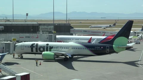 Budget Airliners at the Gate of the Depa... | Stock Video | Pond5