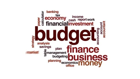 Budget animated word cloud, text design ... | Stock Video | Pond5