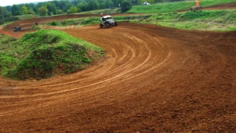 Buggy car driving fast and enters the tu... | Stock Video | Pond5