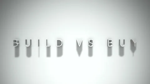 build vs buy 3D title animation white te... | Stock Video | Pond5