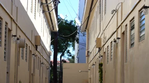 Building alley way 4k | Stock Video | Pond5