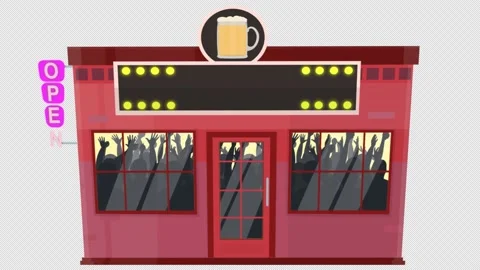 Building of the bar. Animation of the op... | Stock Video | Pond5