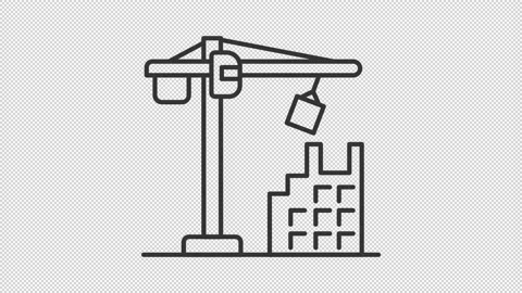 Building construction line animation | Stock Video | Pond5