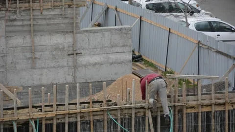 building construction work. worker witho... | Stock Video | Pond5