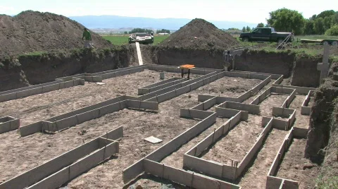 Building footings lay out M HD | Stock Video | Pond5