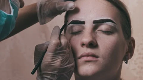 Building the Shape of Eyebrows, Tint Pro... | Stock Video | Pond5